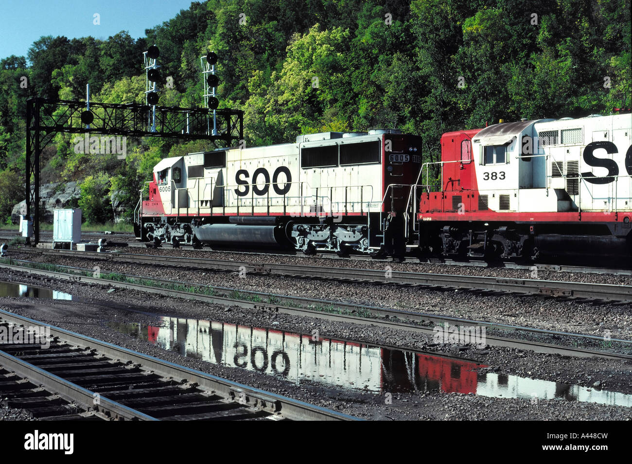 Soo Line Railroad train at Pig s Eye yard. St. Paul, Minnesota, USA ...