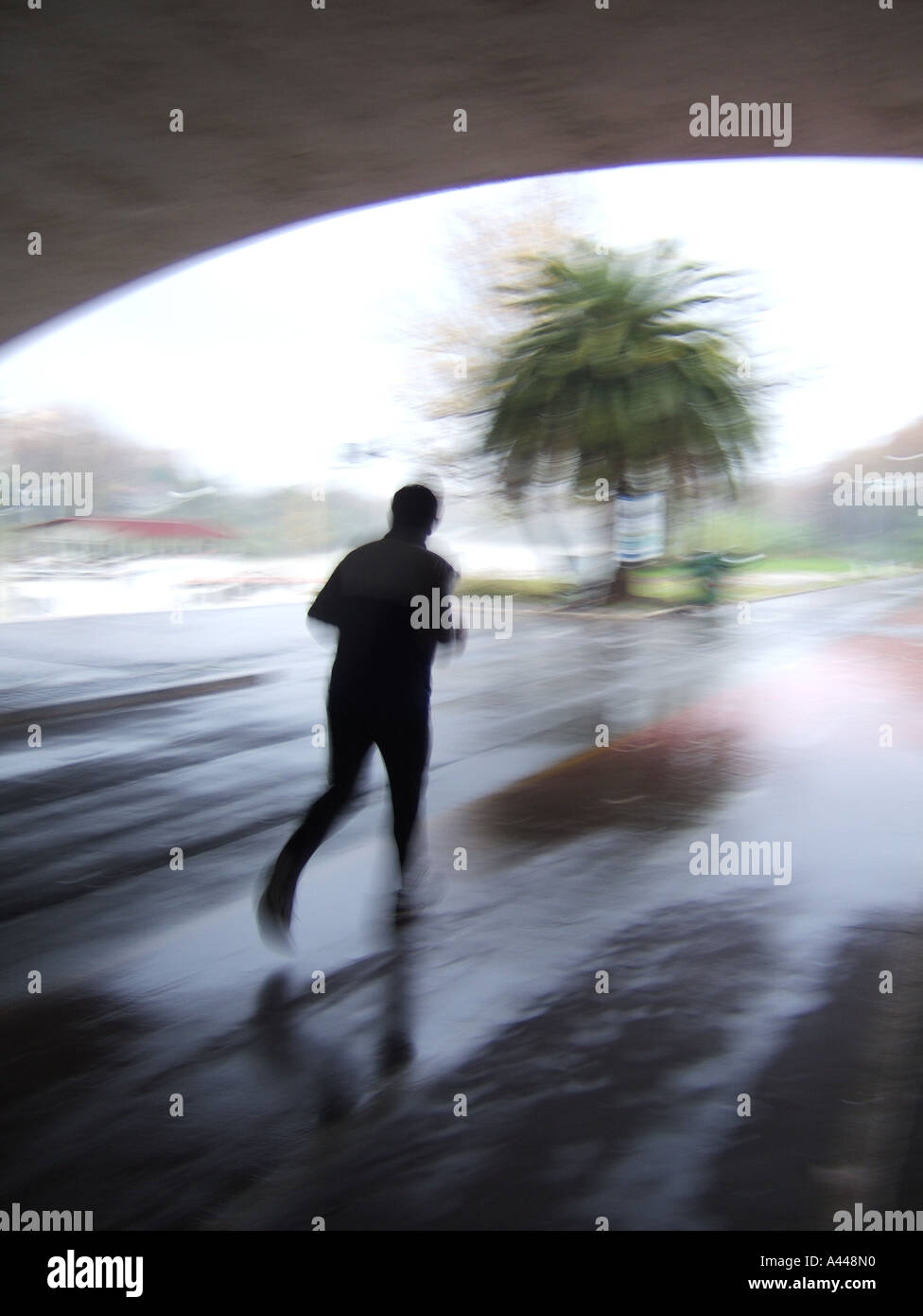 one runner in bad weather Stock Photo - Alamy