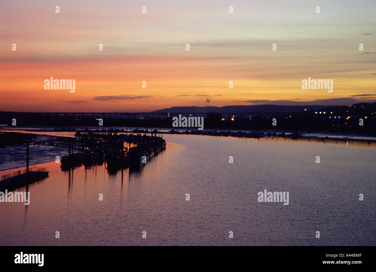 Sunset on the river Medway Rochester Kent Stock Photo - Alamy