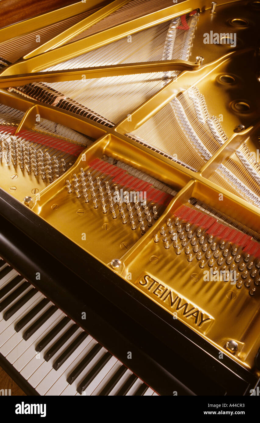 Looking down into a grand piano Stock Photo - Alamy