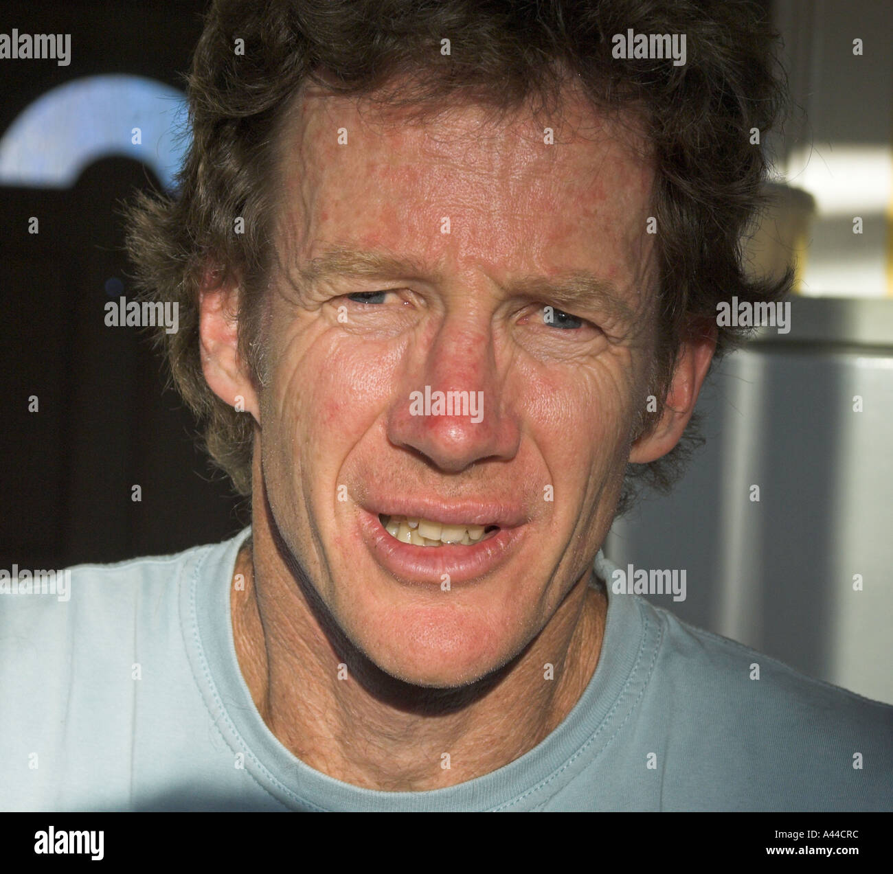 man middle aged looking fierce or worried or angry Stock Photo - Alamy