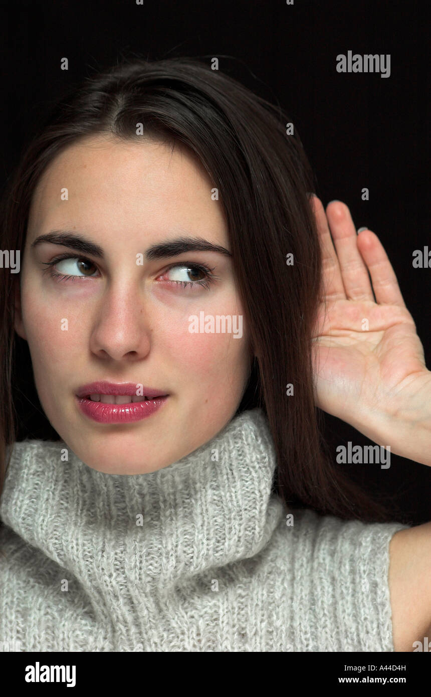 Cupping ears hi-res stock photography and images - Alamy