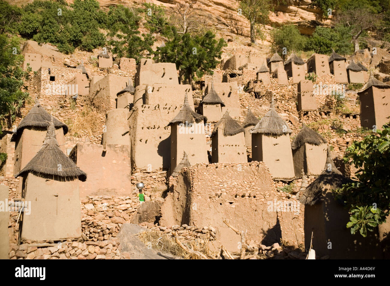 Banani village and the escarpment, Dogon Country, Mali, West Africa ...
