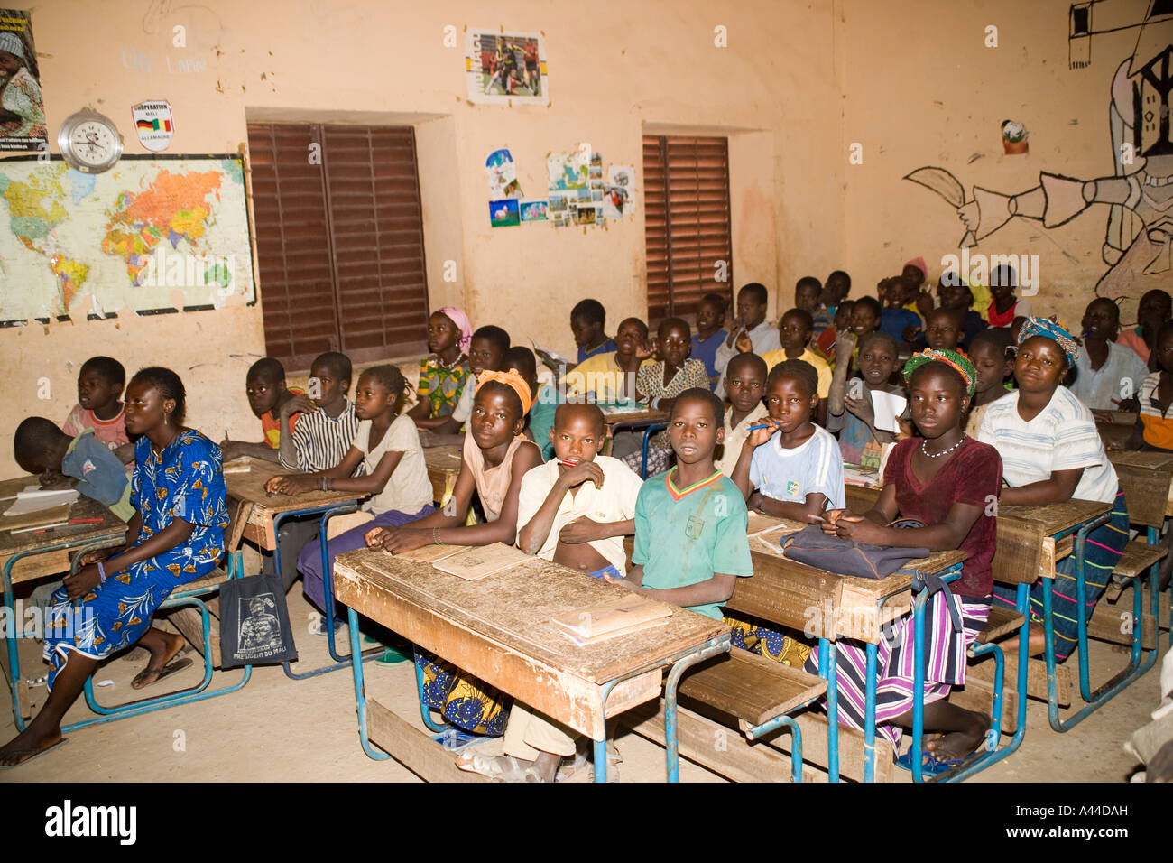 The Tereli village school, Dogon Country,Mali,West Africa Stock Photo ...