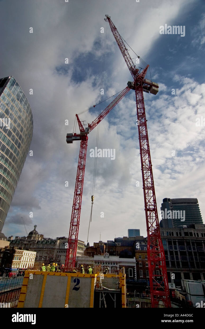 Construction site on London Wall near Moorgate London Stock Photo - Alamy