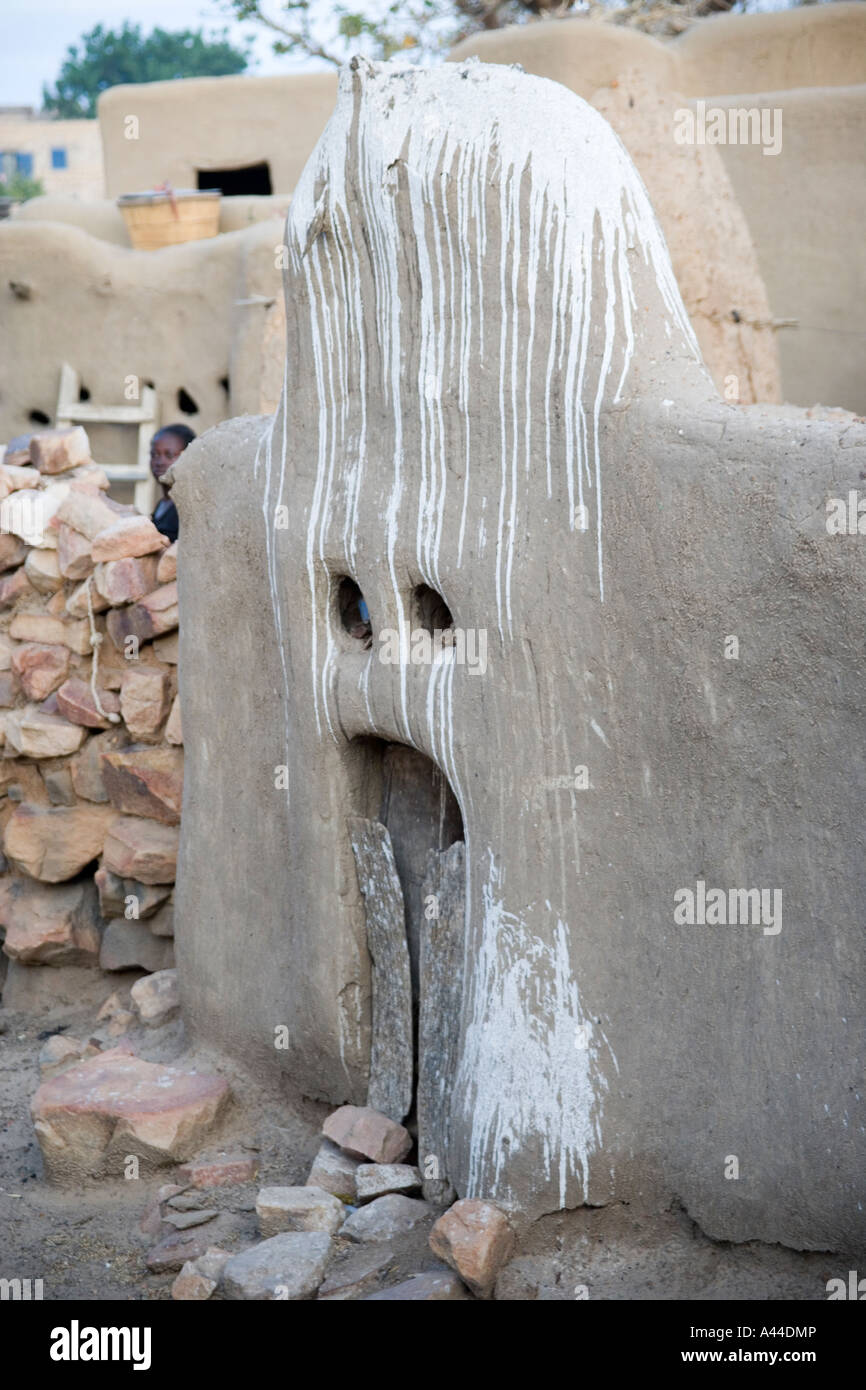 The Binou priest's house with offerings of millet in Sanga ,Dogon ...