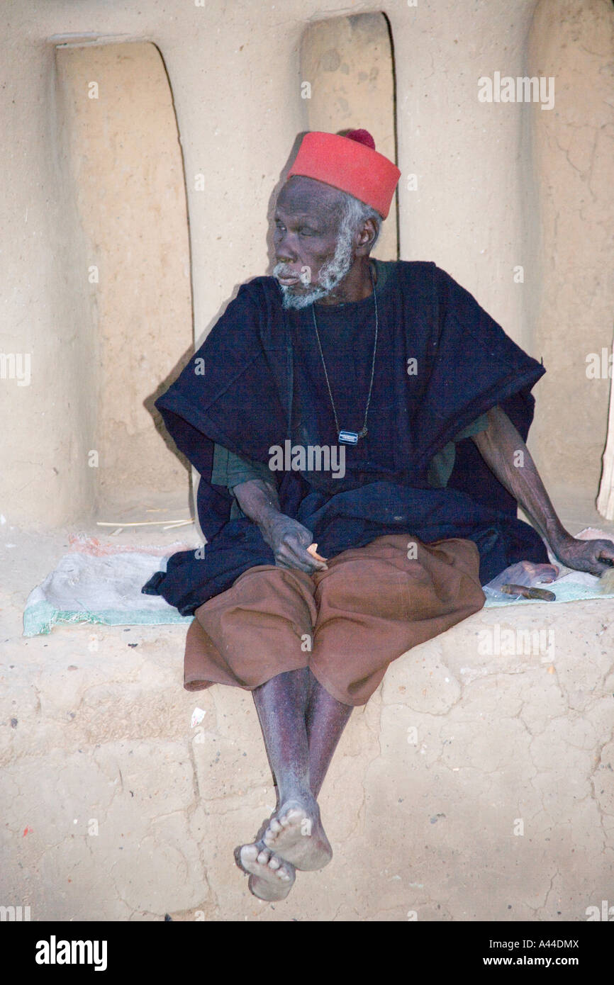 The Binou priest in Sanga by his house,Dogon Country, Mali, West Africa ...