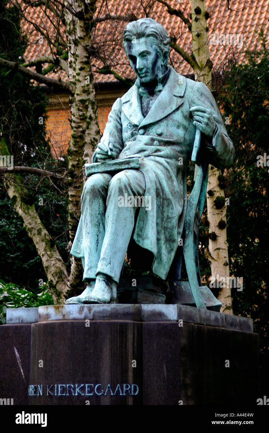 A statue of Søren Kirkegaard in the Bibliotekshaven The Royal Librarys ...