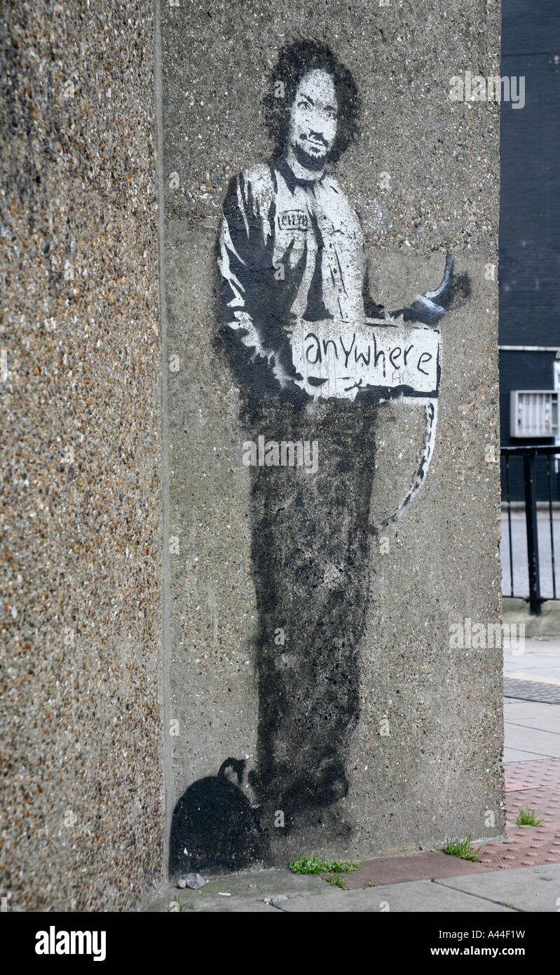 Banksy stencil at Archway in London, England Stock Photo - Alamy