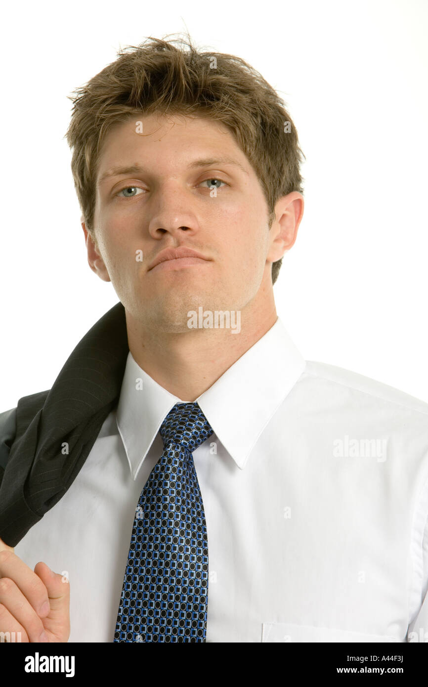 Business man with his jacket over his shoulder Stock Photo - Alamy