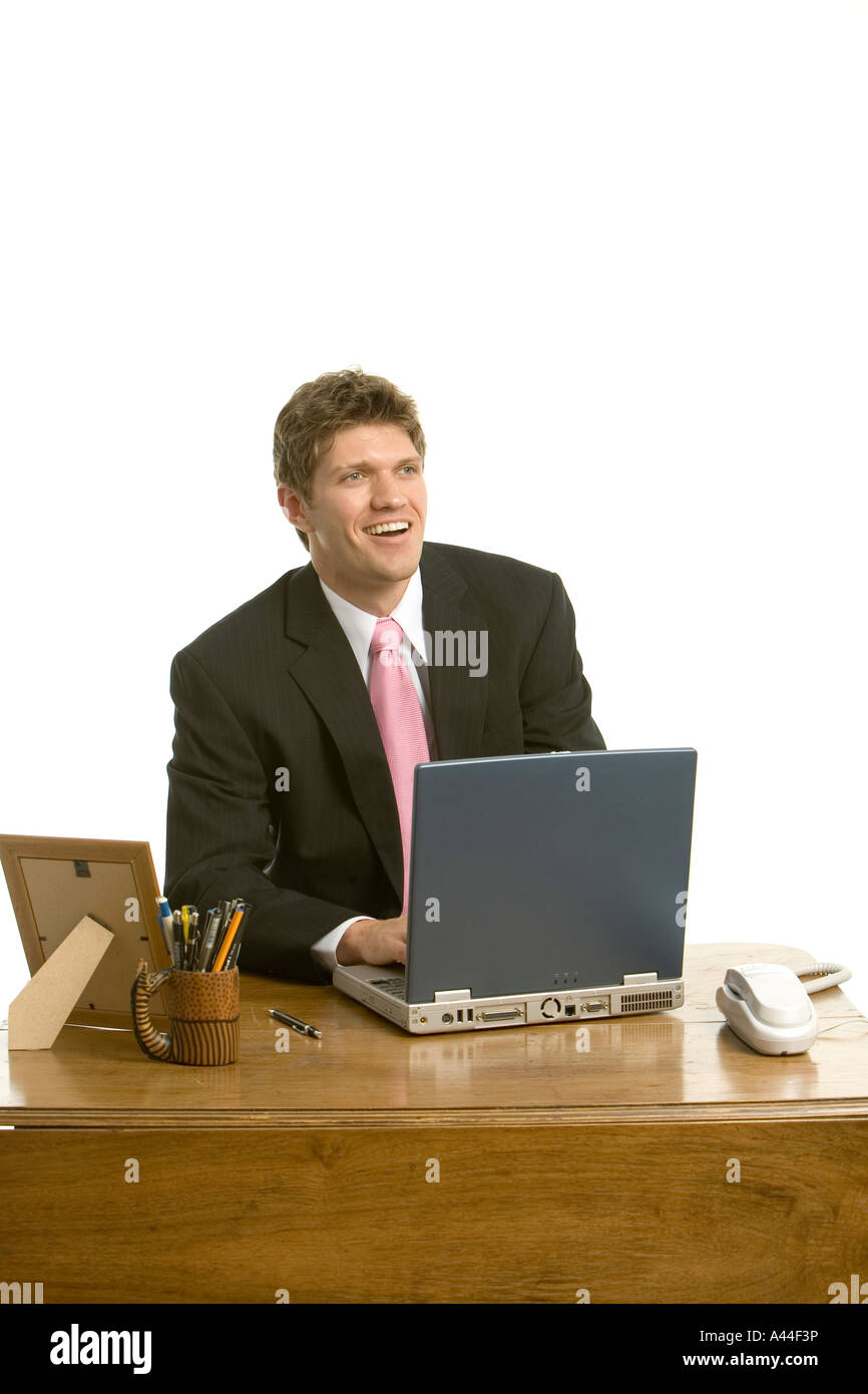 Happy man at work Stock Photo - Alamy