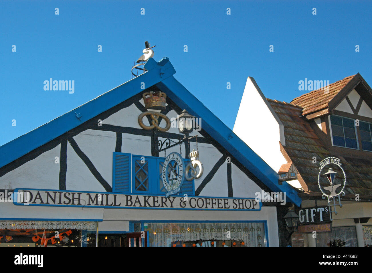 Danish mill bakery and coffee shop, Solvang, Duch village, California ...