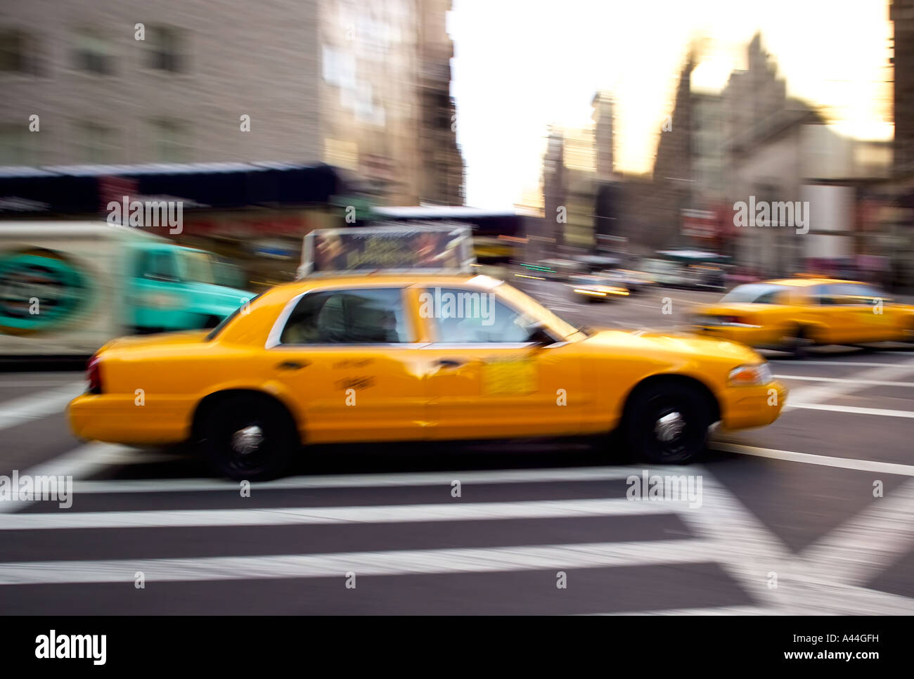 Yellow cab in New York City, New York, USA Stock Photo - Alamy