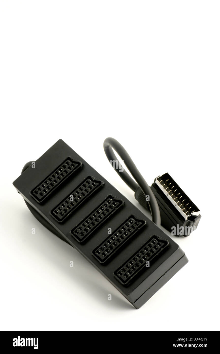 Five way Scart lead switcher Stock Photo - Alamy