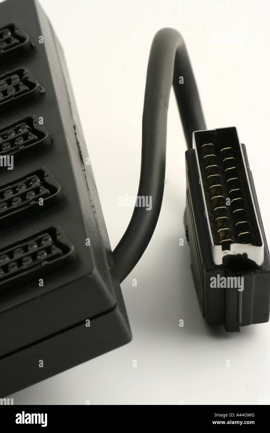 Five way Scart lead switcher Stock Photo - Alamy