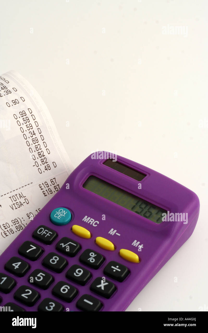 Calculator till receipt hi-res stock photography and images - Alamy