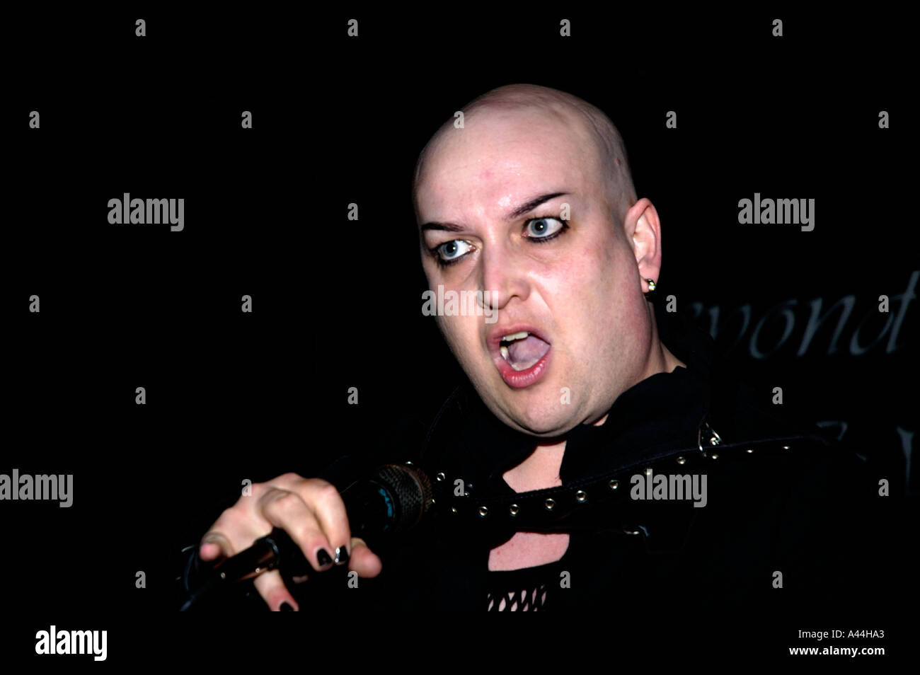 The singer of Goth band Deviant UK Stock Photo - Alamy