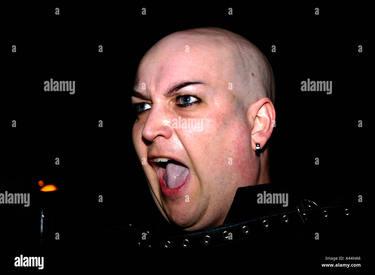 The singer of Goth band Deviant UK Stock Photo - Alamy
