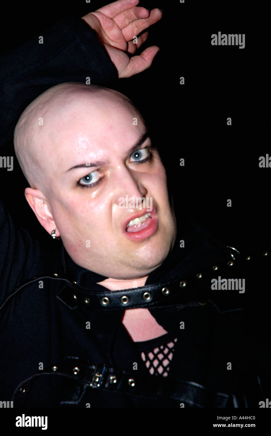 The singer of Goth band Deviant UK Stock Photo - Alamy
