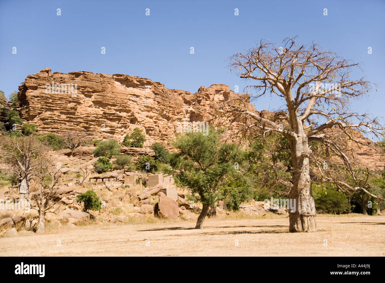The escarpment and the Tellem caves near Amani village, Dogon Country ...