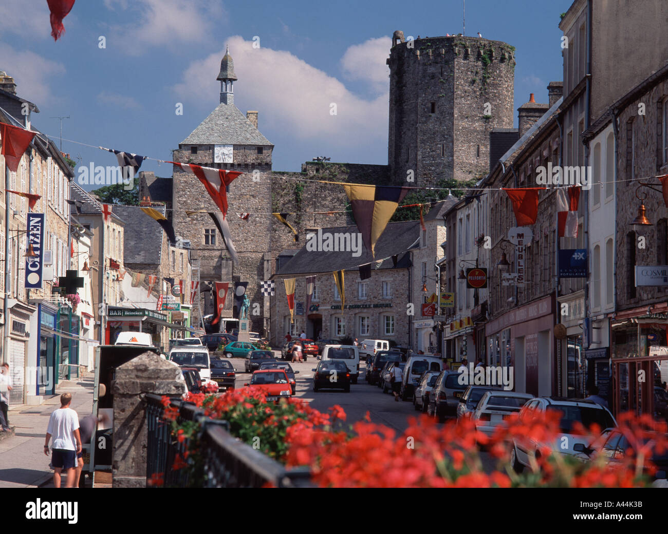 Bricquebec castle town street hi-res stock photography and images - Alamy
