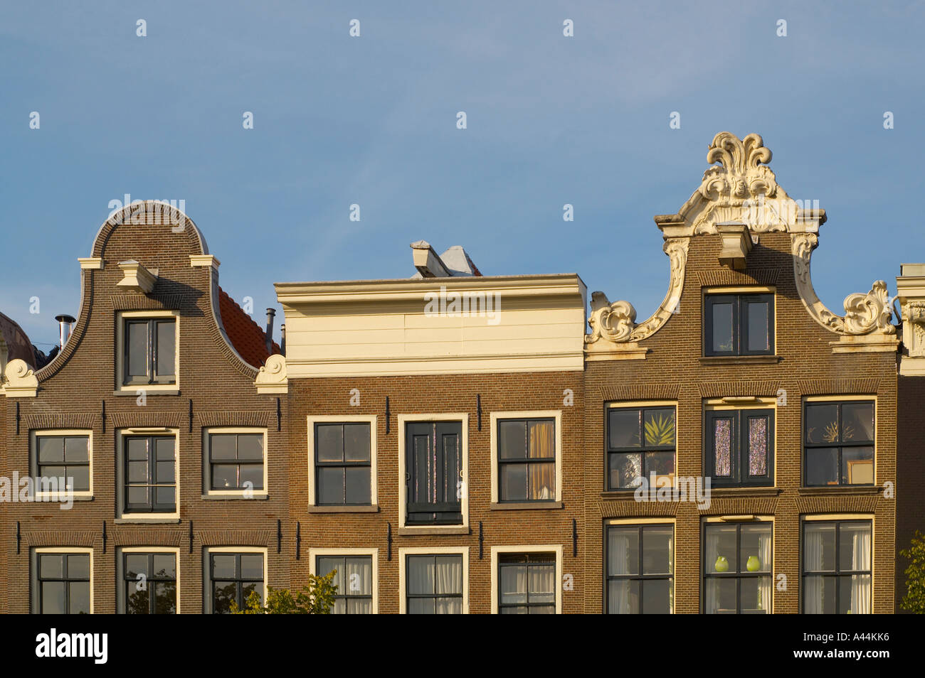 Bell gables atop traditional canal houses. Amsterdam Stock Photo - Alamy