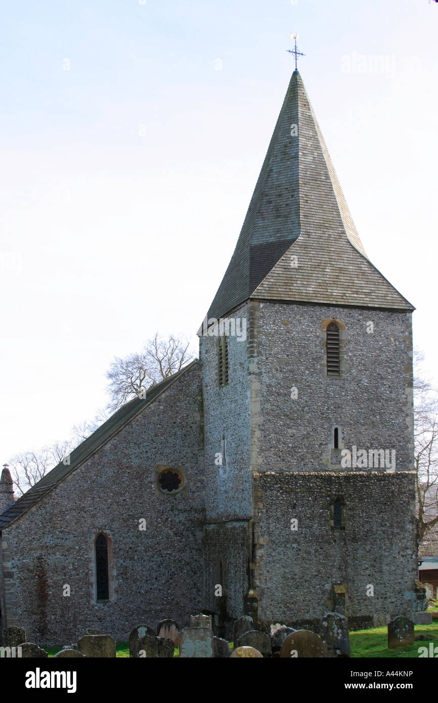 St John the Baptist Church at Findon village, West Sussex Stock Photo ...