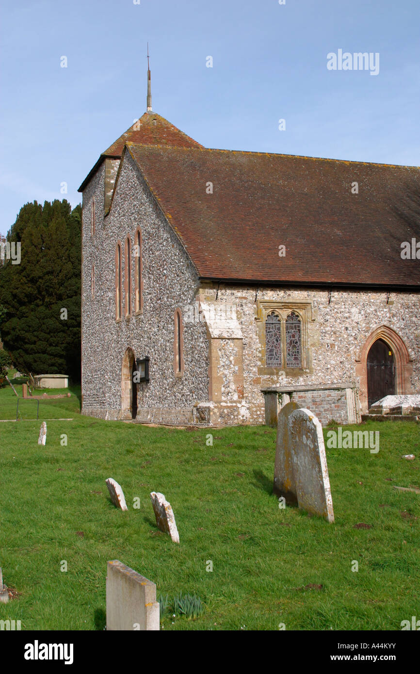 Church of St Mary the Virgin in Clapham village, West Sussex Stock ...