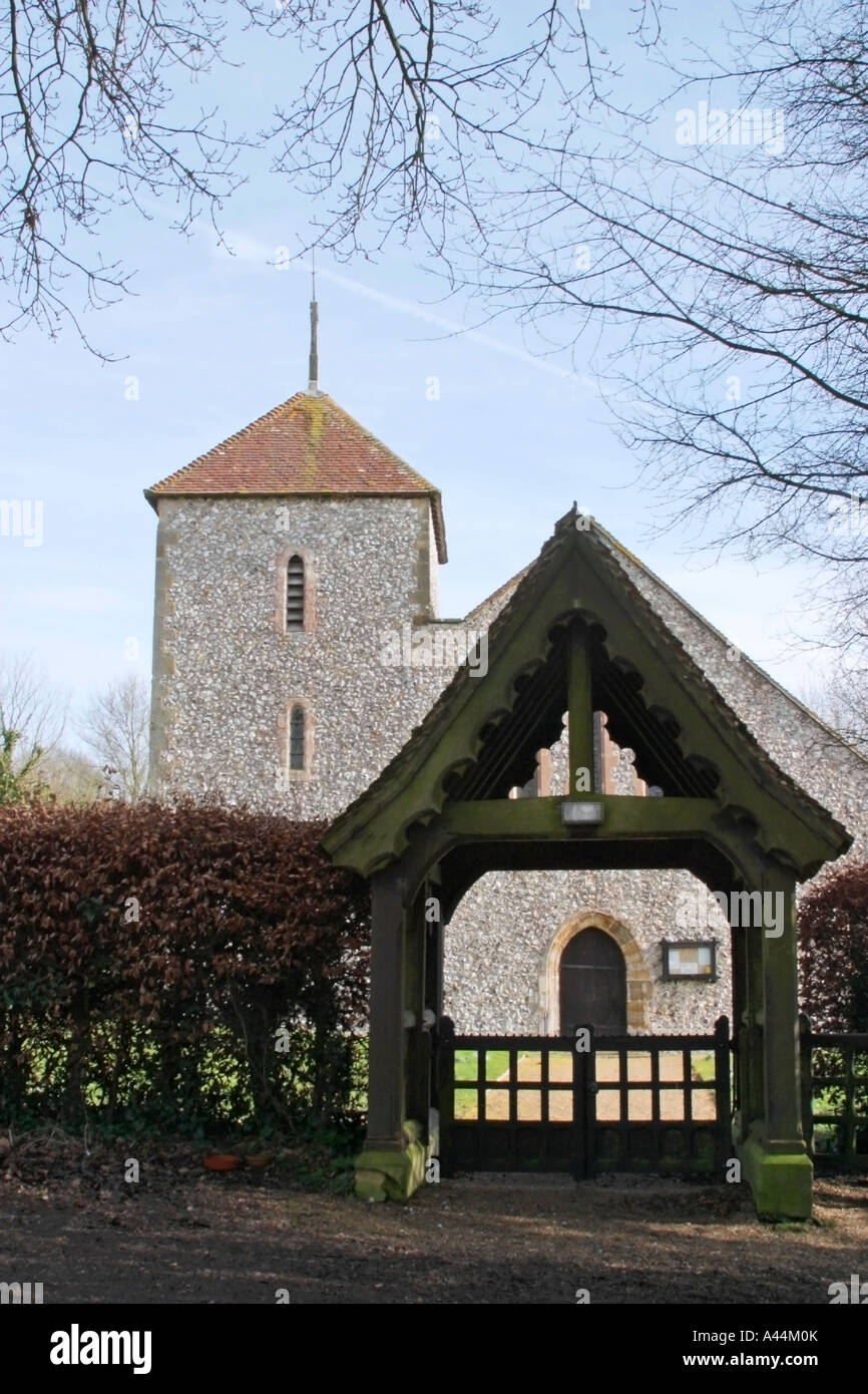 Church of St Mary the Virgin in Clapham village, West Sussex Stock ...