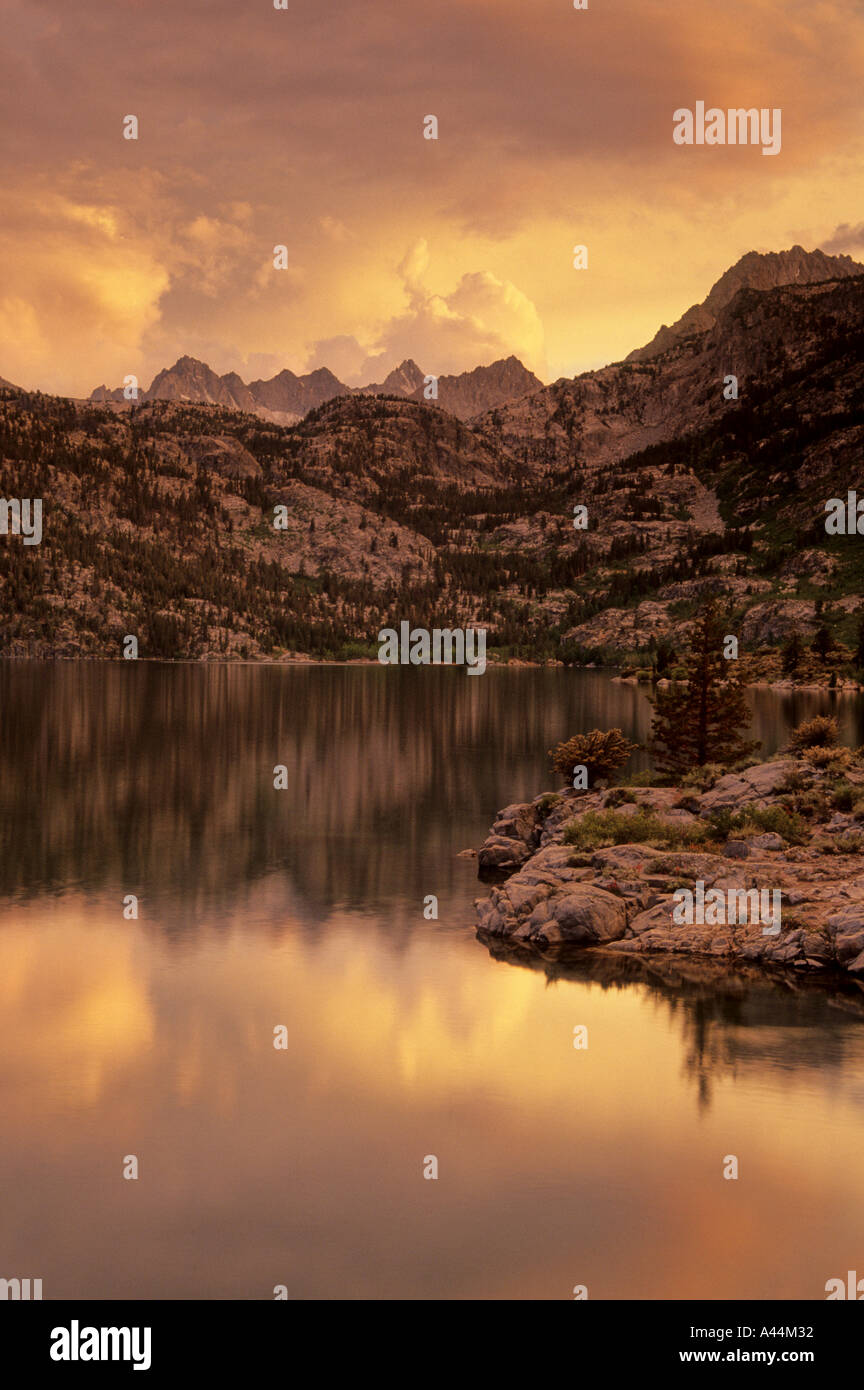 Sunset over Lake Sabrina Inyo National Forest Sierra Nevada California ...
