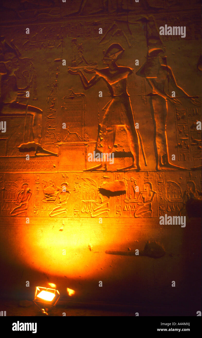 Artificial Lighting Inside The Egyptain Temple Of Hathor, In Dendera ...