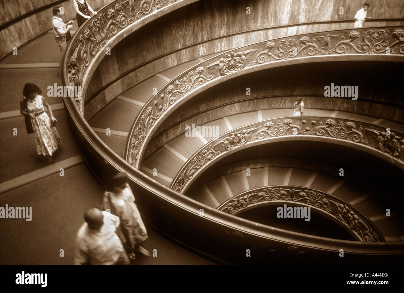 Giant Spiraling Stairs,Inside St Peters Cathedral Rome Stock Photo - Alamy
