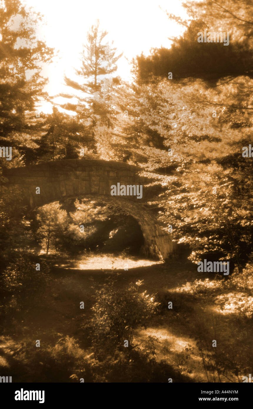 A Stone Bridge, Located In Acadia National Park,Bar Harbor, Maine Stock ...