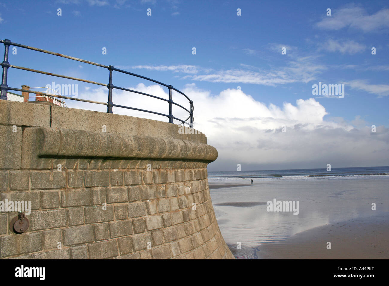 Beach wall at Filey, East Yorkshire, UK Stock Photo - Alamy