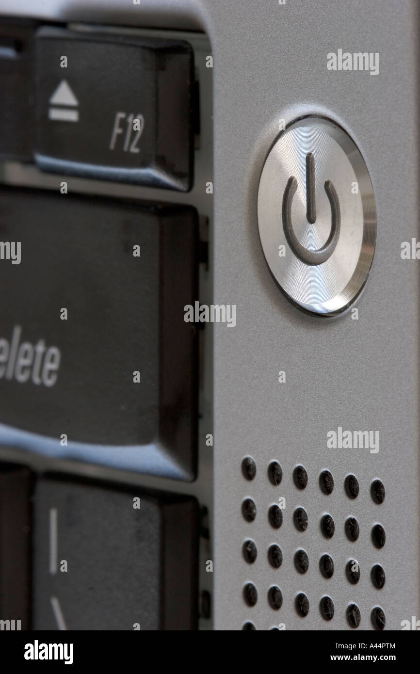 Power switch on a modern sleek laptop computer Stock Photo - Alamy