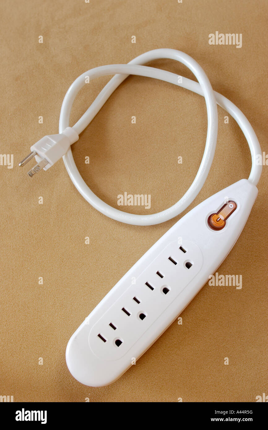Electric power outlet strip with cable coiled into a heart Stock Photo ...