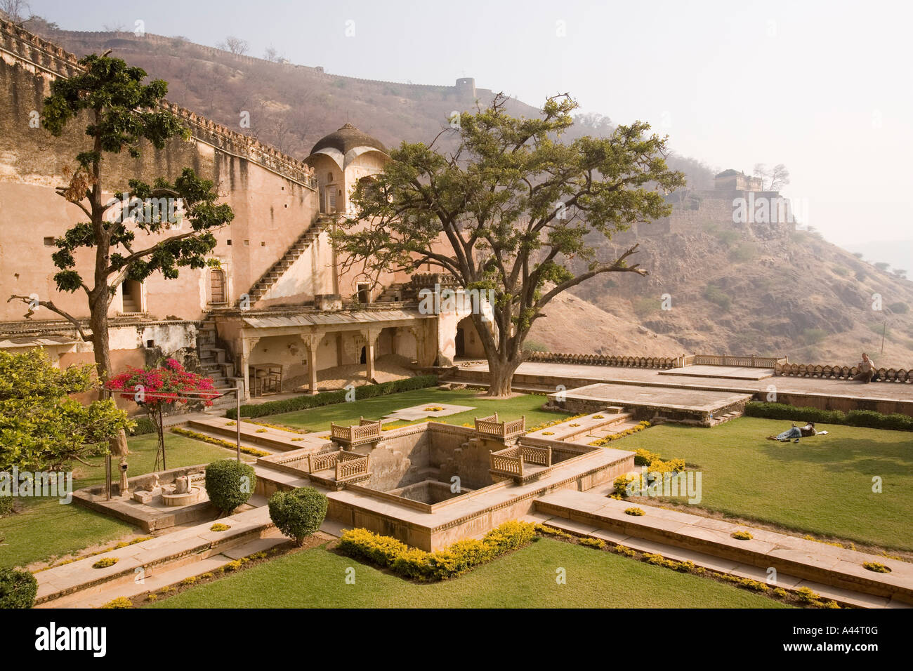 India Rajasthan Bundi Garh Palace the Chitrasala formal garden Stock ...