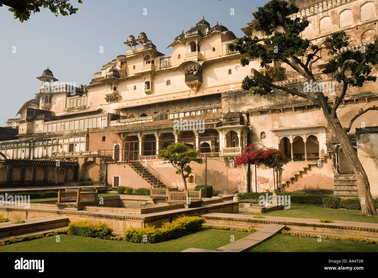 India Rajasthan Bundi Garh Palace the Chitrasala formal garden Stock ...
