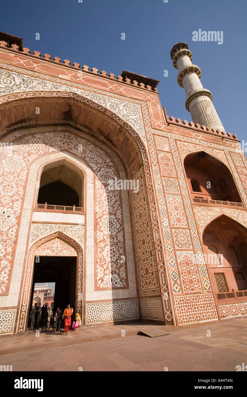 India Uttar Pradesh Agra Akbars Mausoleum entrance gate Stock Photo - Alamy
