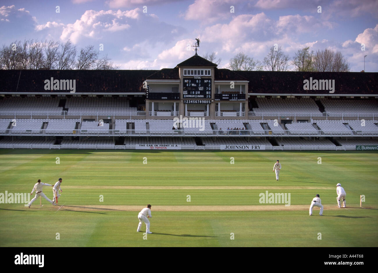 empty spectator grandstands at county cricket match Lords cricket ...