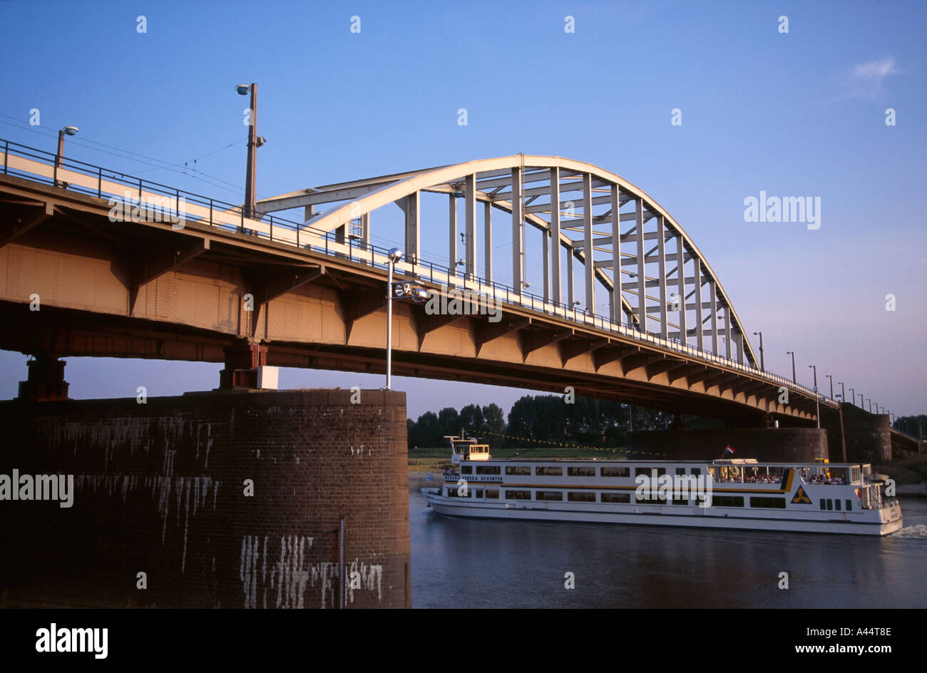 John Frost road bridge over the river Rhine Arnhem Holland with ...