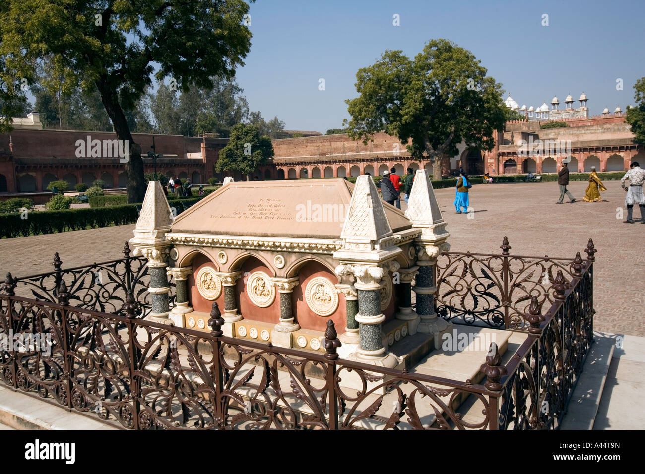 India Uttar Pradesh Agra Fort British colonial tomb of John Colvin ...