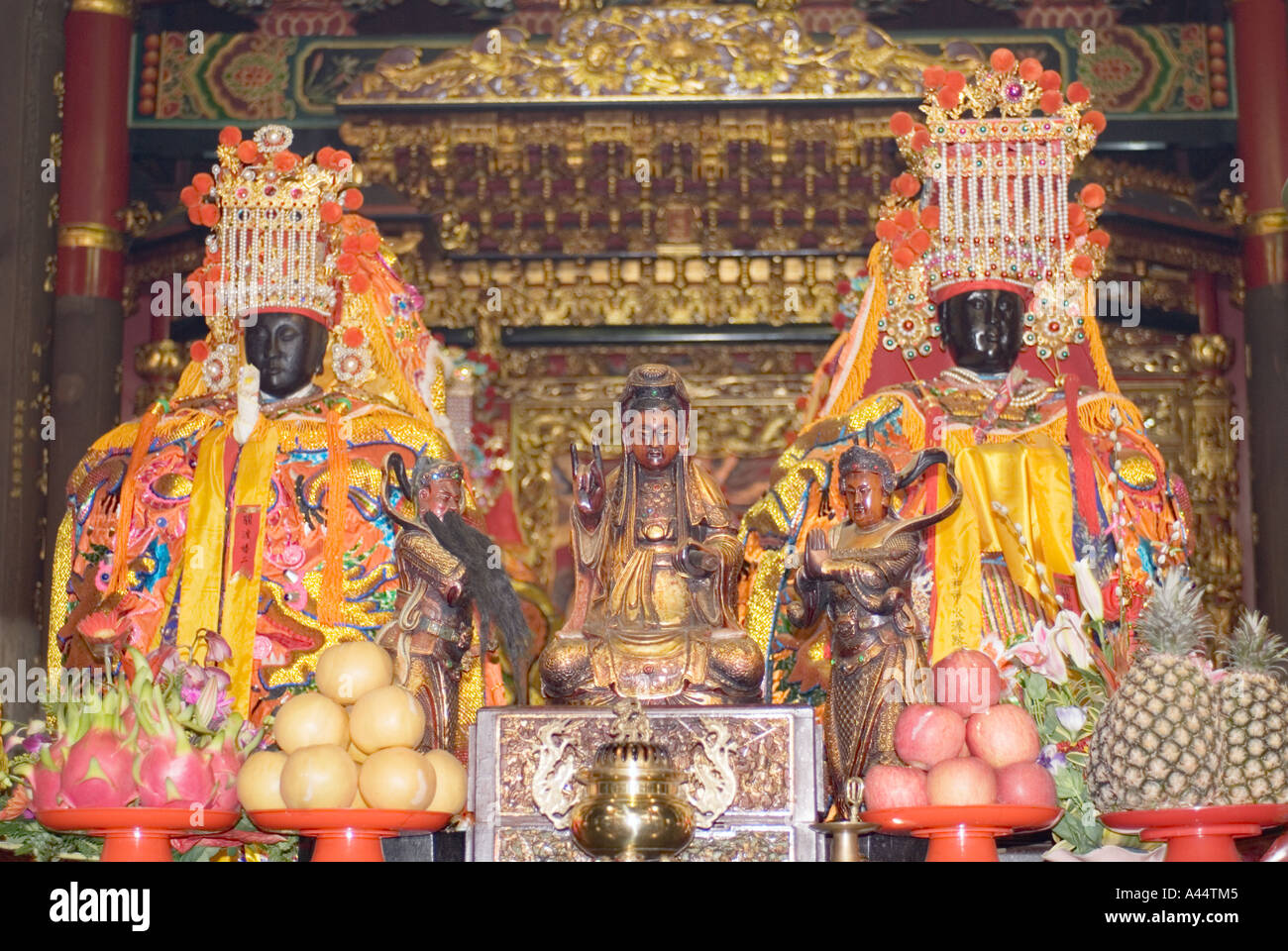 Taiwan Taipei Matsu God Statues Guandu Chinese Temple China Stock Photo ...