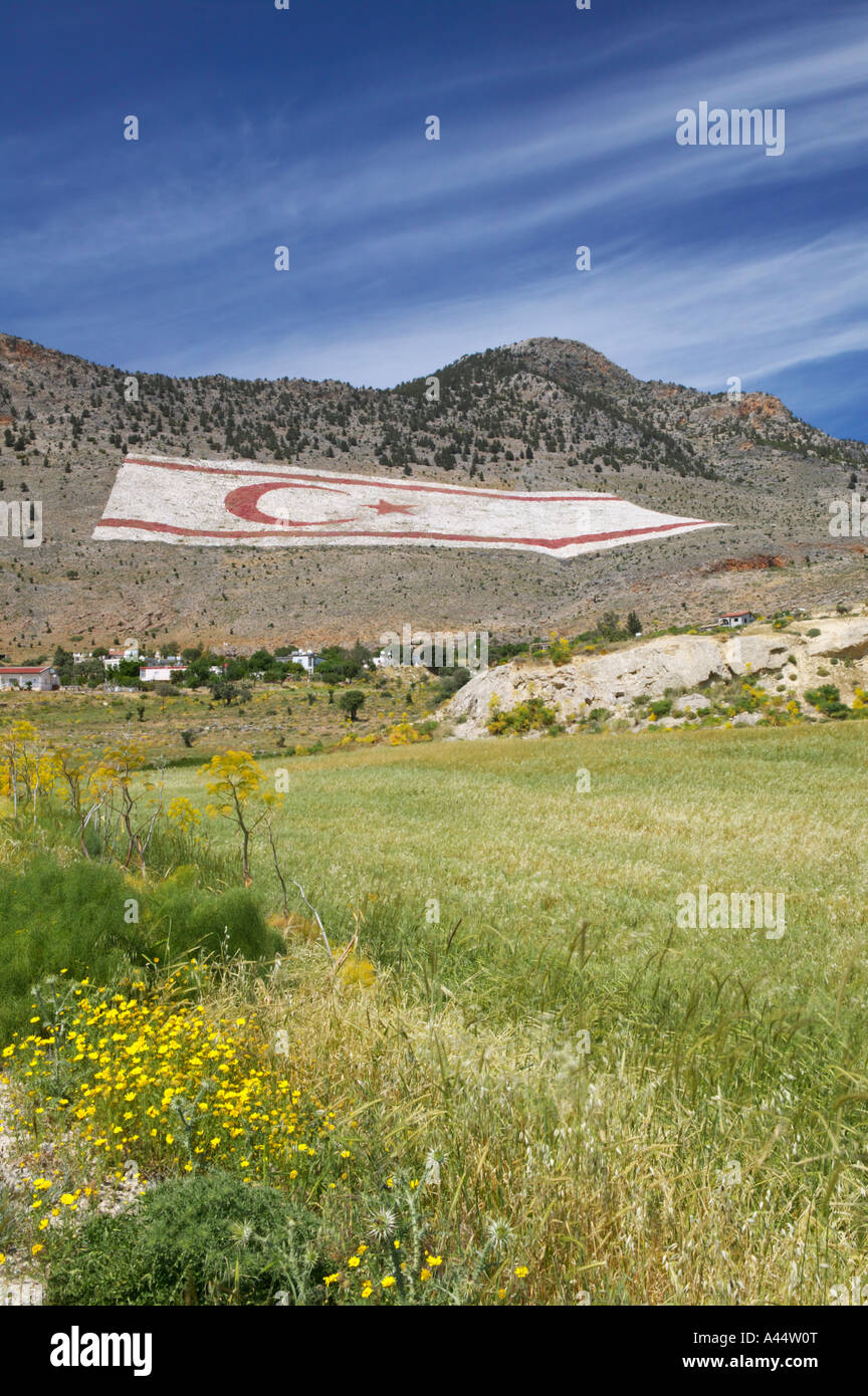 North cyprus flag mountain hi-res stock photography and images - Alamy