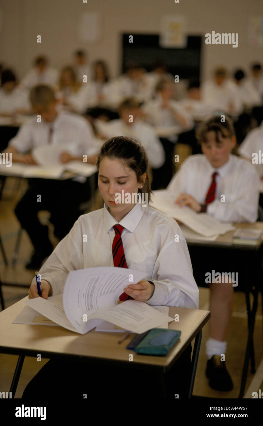 sitting gcse exams redbourne school bedfordshire Stock Photo - Alamy