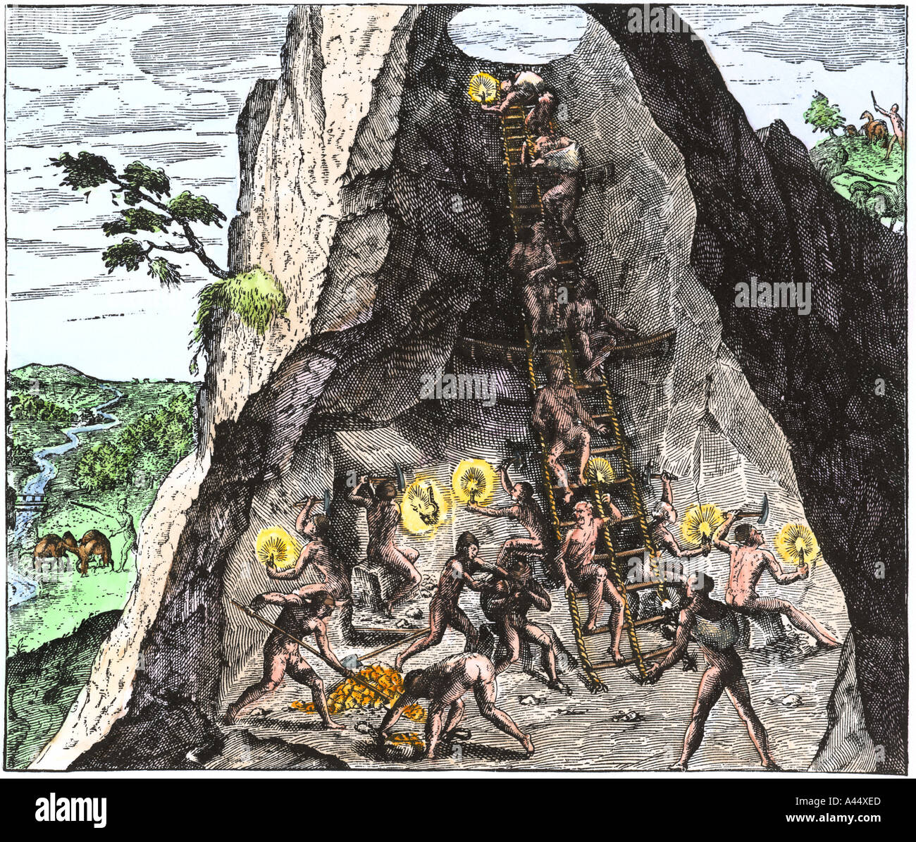 Mining mexico engraving hi-res stock photography and images - Alamy