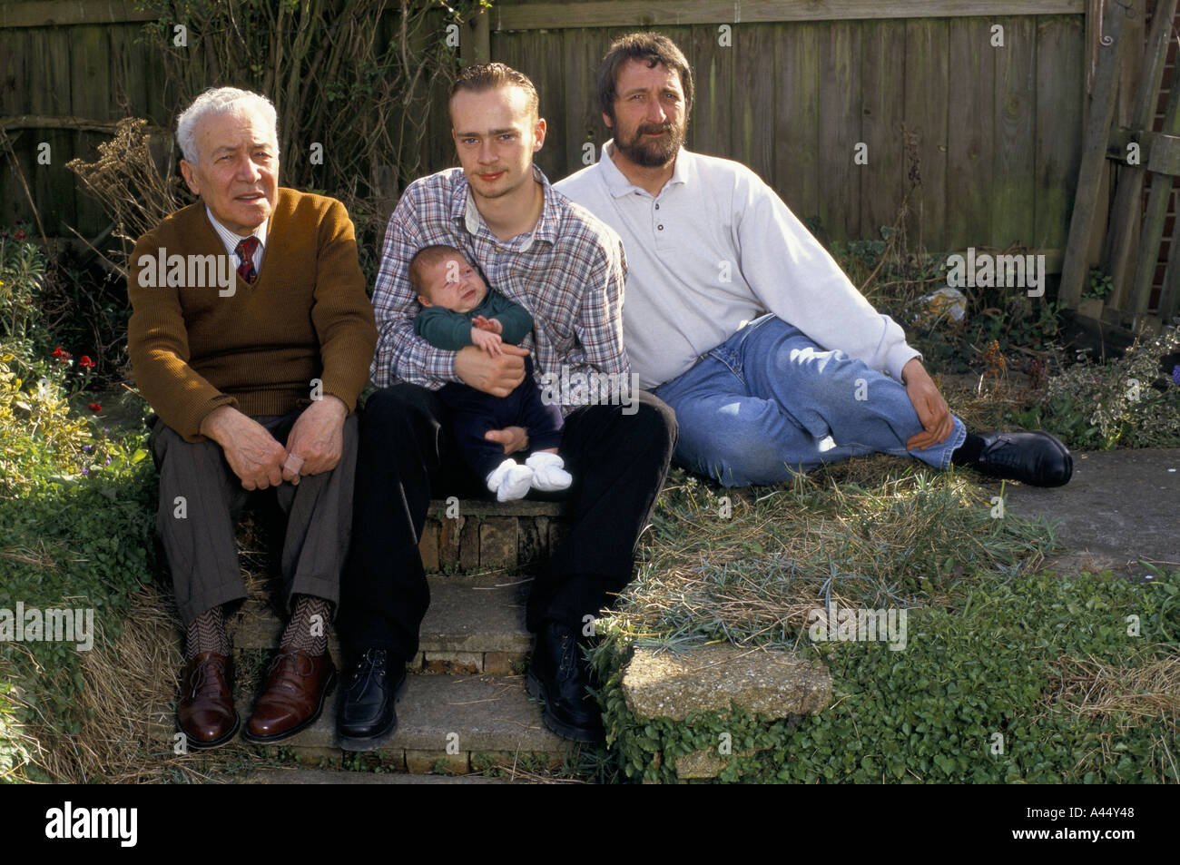 four genarartions of men in one family luton bedfordshire Stock Photo ...