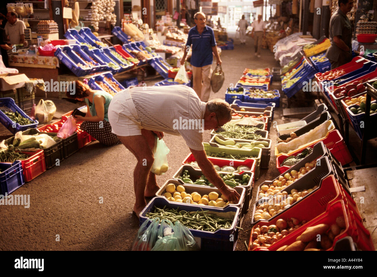 indoor market in larnaca cyprus Stock Photo - Alamy