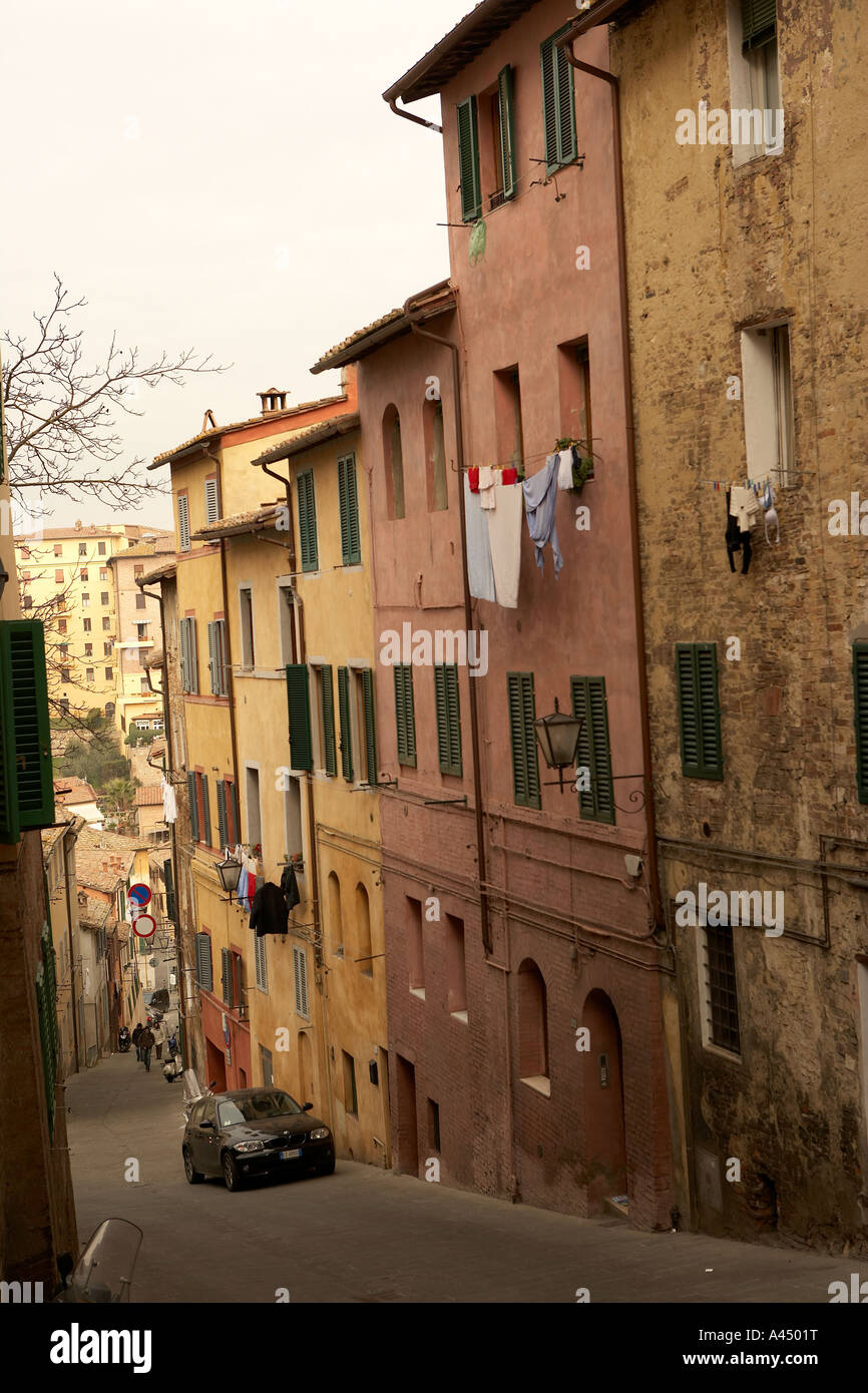 Back streets of Siena Tuscany Italy Stock Photo - Alamy