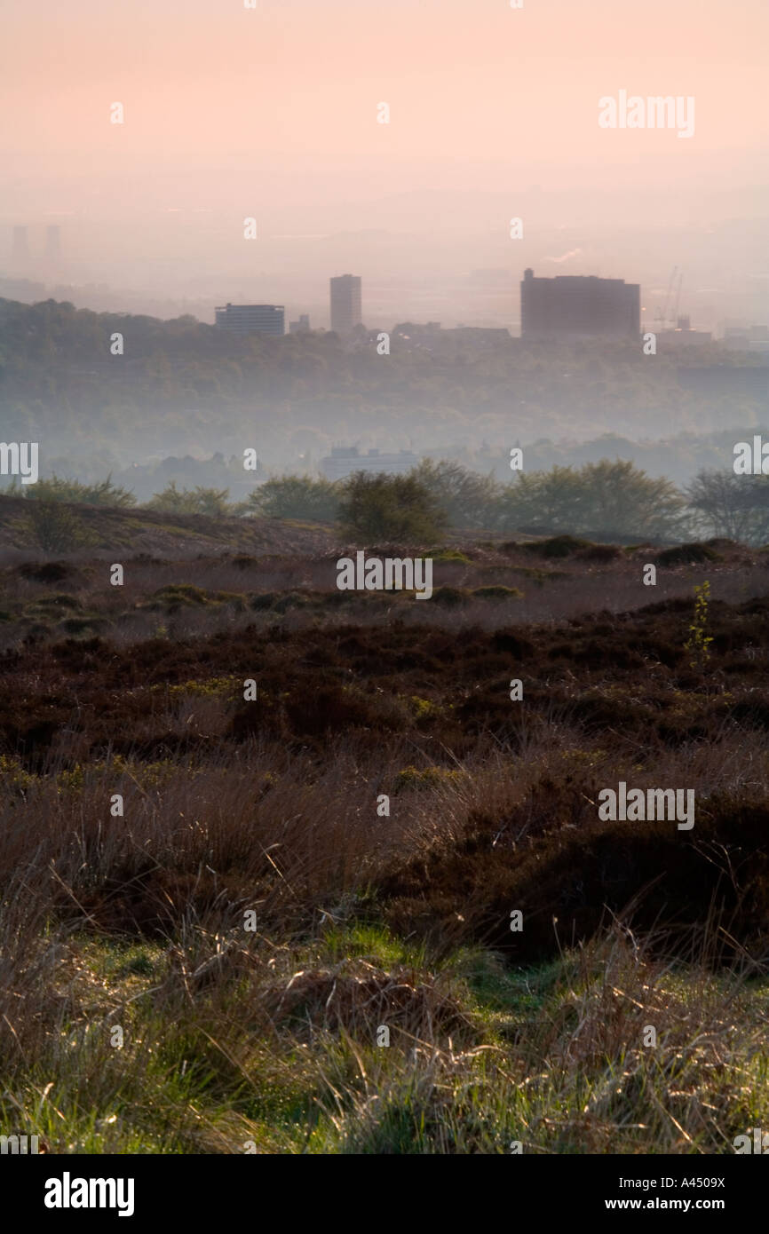 Haze and pollution over Sheffield, South Yorkshire, England, UK, Europe ...
